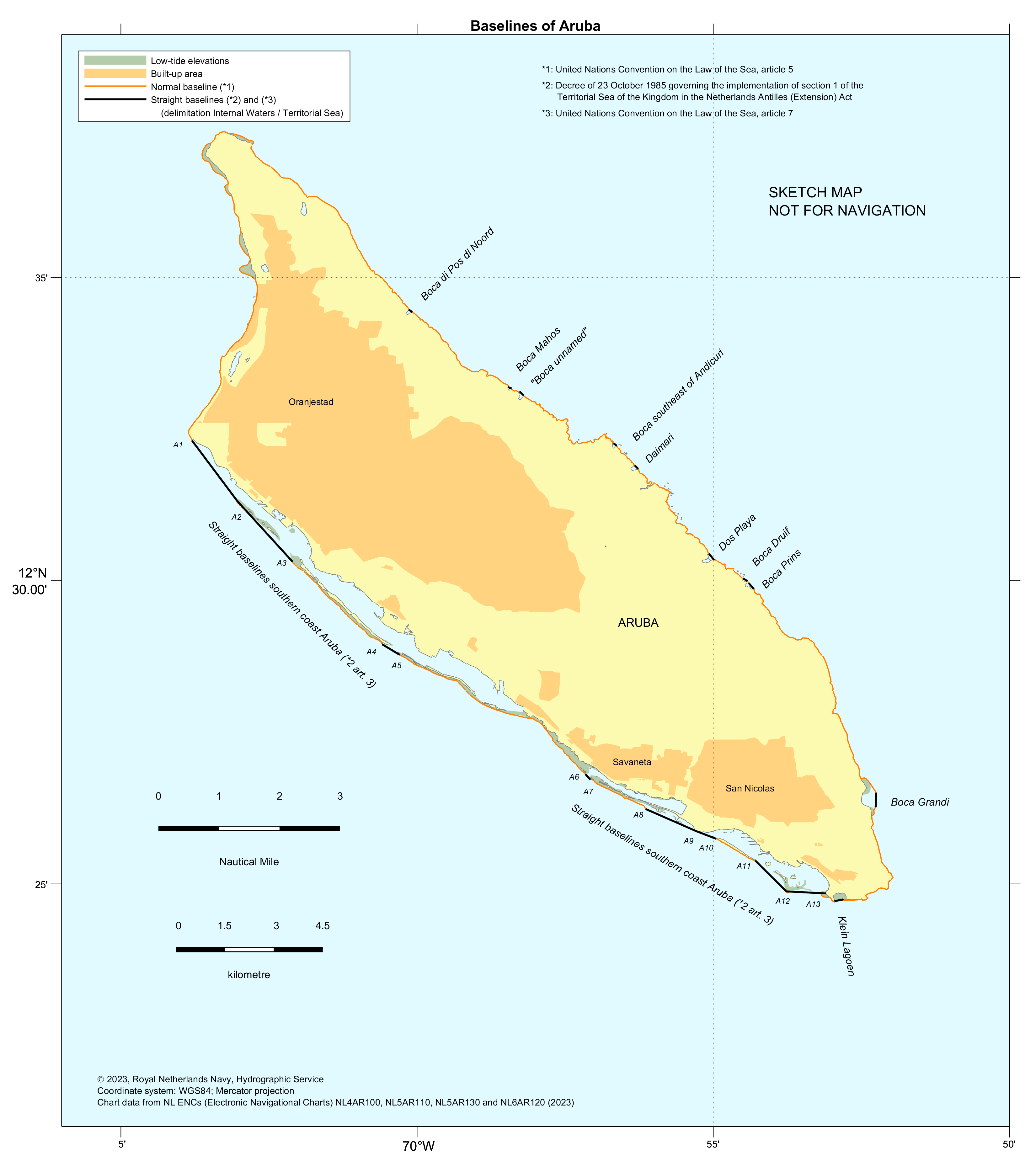 Maritime boundaries of the Caribbean part of the Kingdom | Hydrography | Defensie.nl