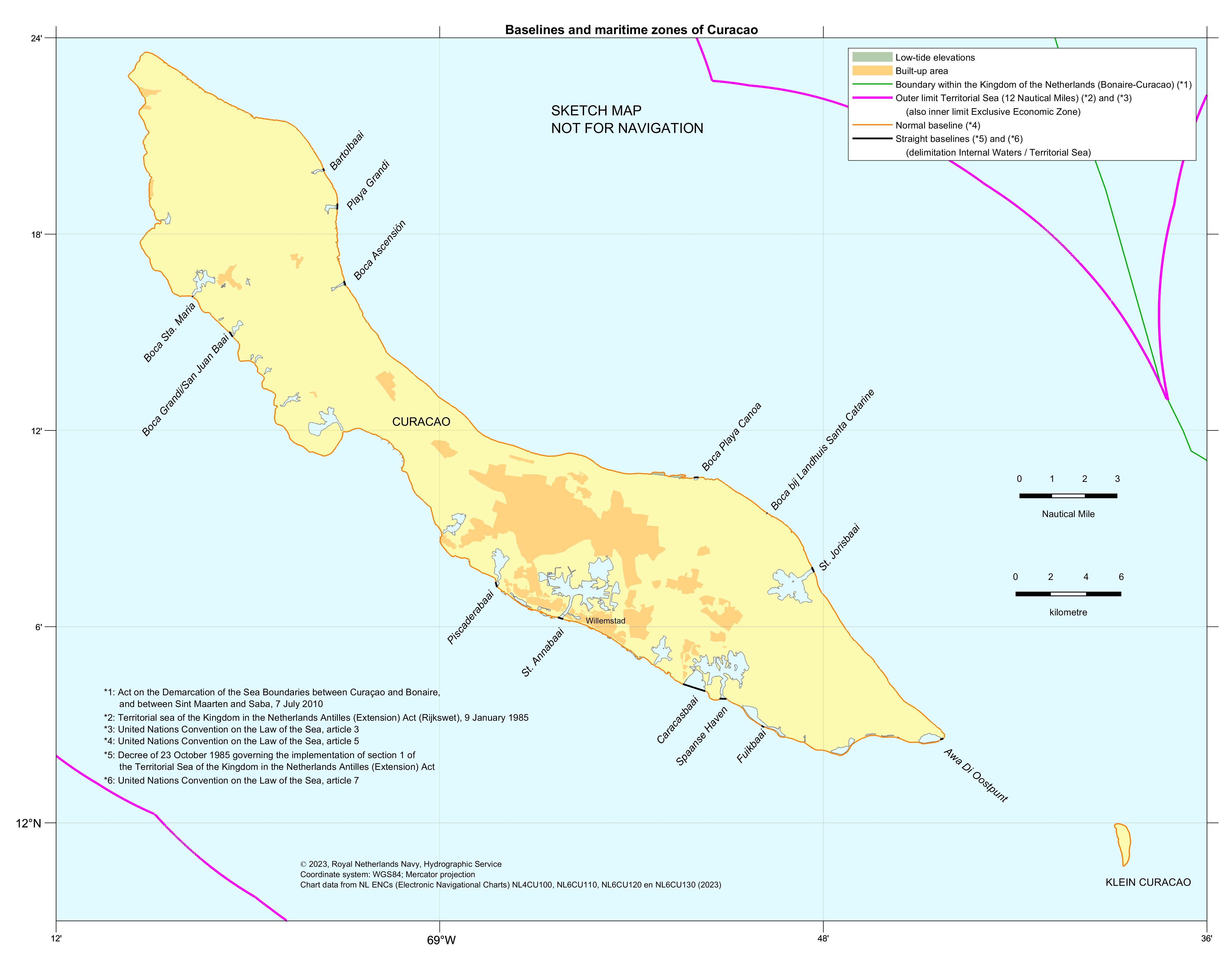 Maritime boundaries of the Caribbean part of the Kingdom | Hydrography ...