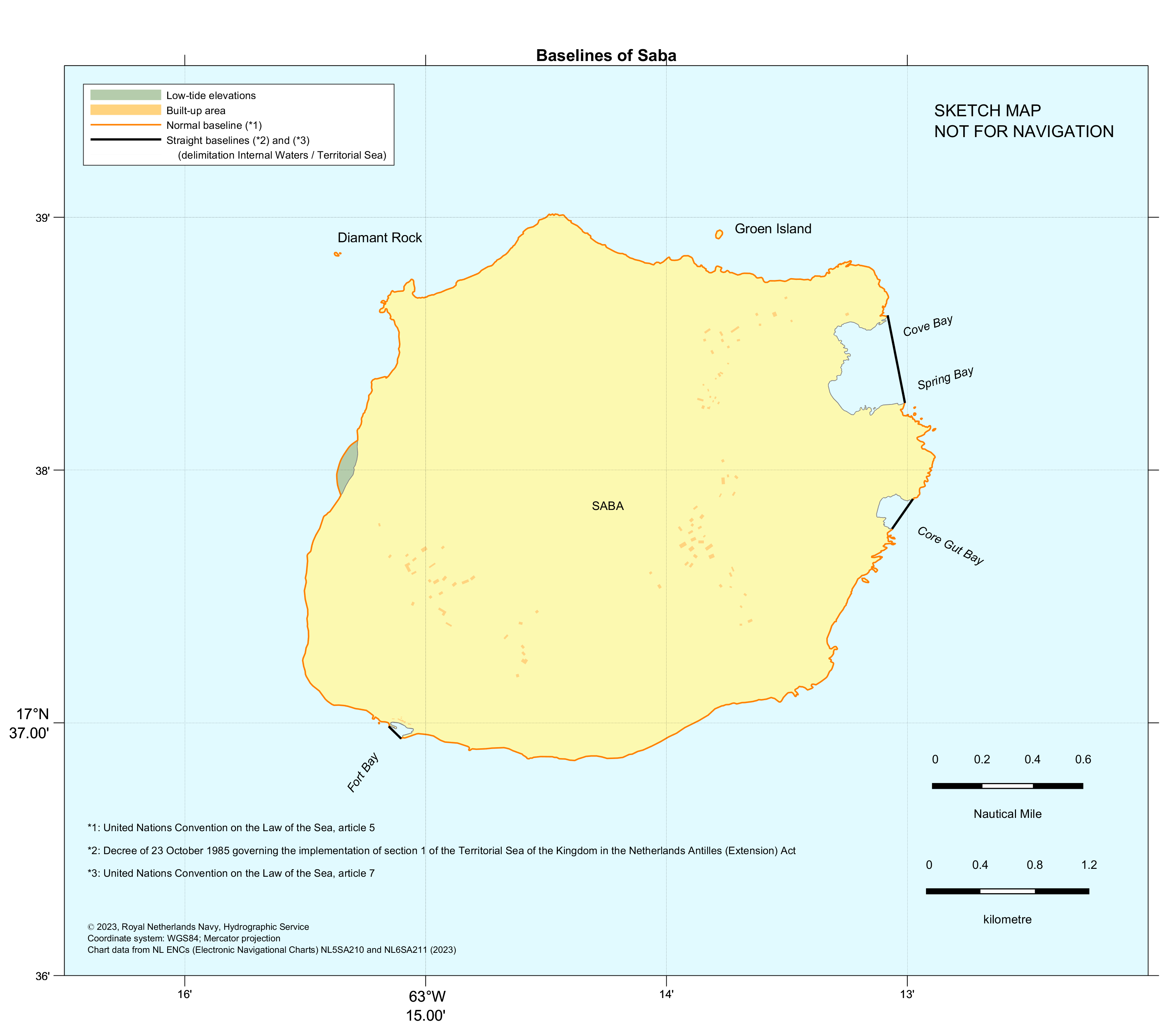 Maritime boundaries of the Caribbean part of the Kingdom | Hydrography | Defensie.nl